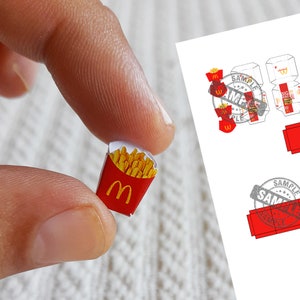 Miniature Food Mc Donalds Menu Template PRINTABLE File DOWNLOAD Digital ...