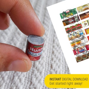 Miniature 14 Food Cans Mixed Templates