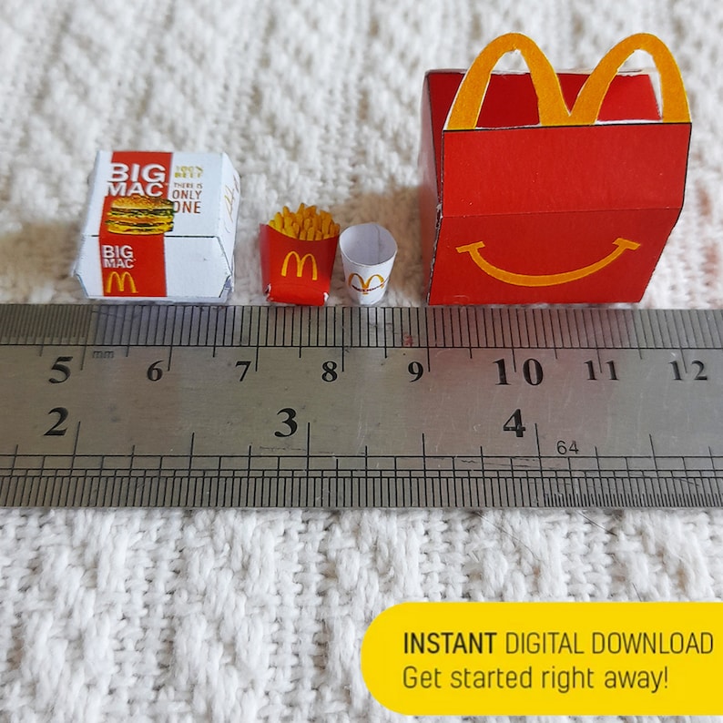 Miniature Food Mc Donalds Menu Template PRINTABLE File DOWNLOAD Digital ...