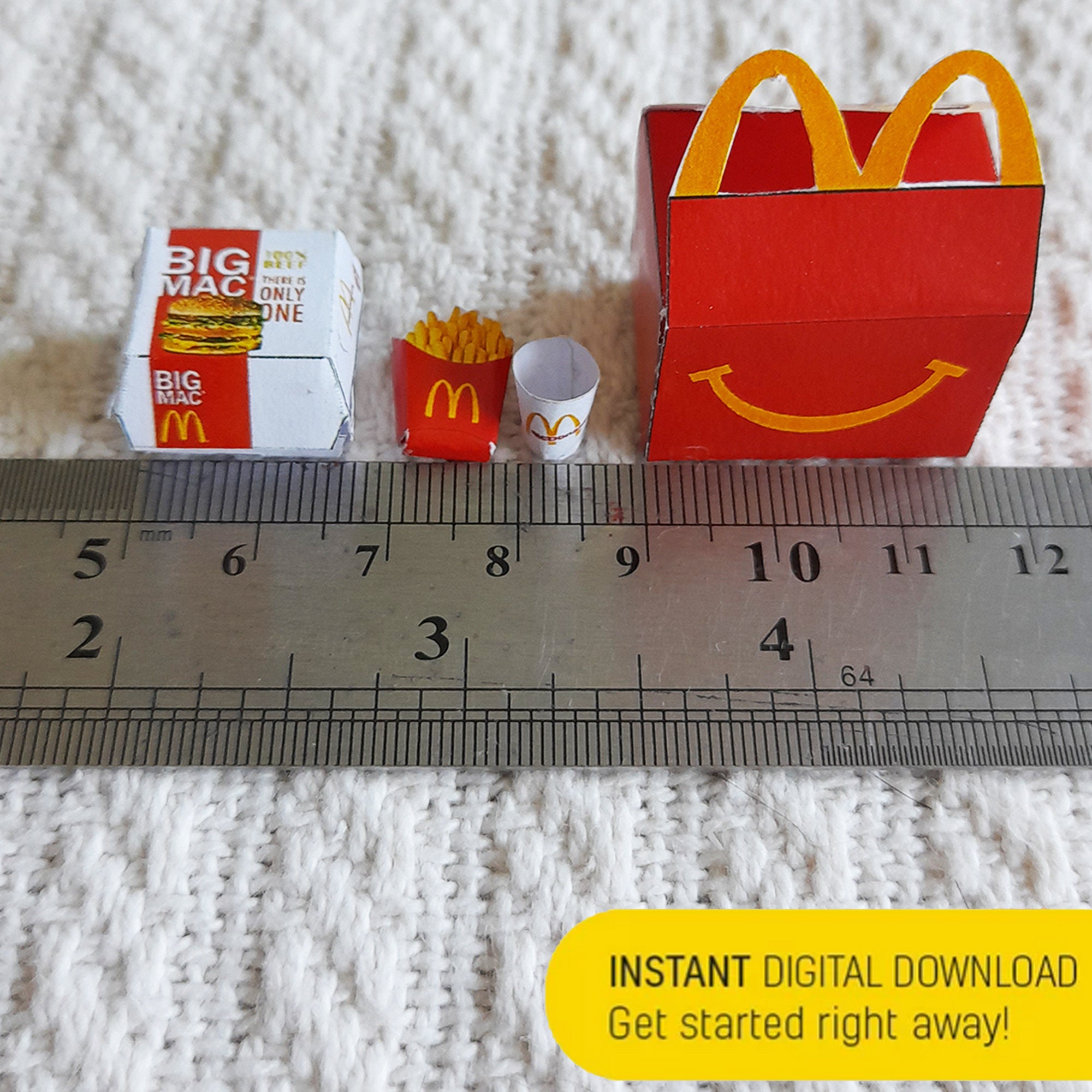 Miniature Food Mc Donalds Menu Template PRINTABLE File - Etsy