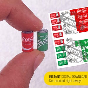 Printable Miniature Coke Cans Template | Miniature Coke Sprite Set ...