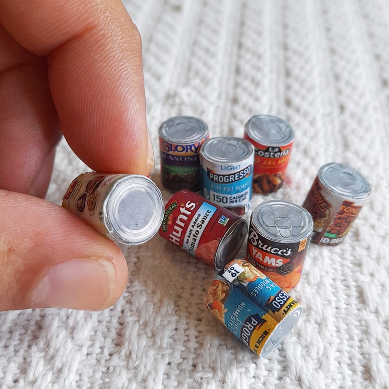 Miniature 14 Food Cans Mixed Templates