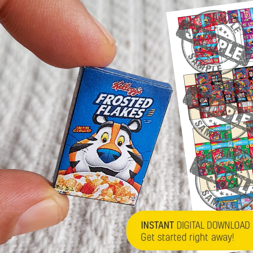 10 Style Miniature Groceries Cereal Food Jumbo Packages Template ...
