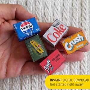 9 Style Miniature Groceries Soda Juice & Drink Boxes Digital Printabile ...