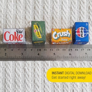 9 Style Miniature Groceries Soda Juice & Drink Boxes Digital Printabile ...