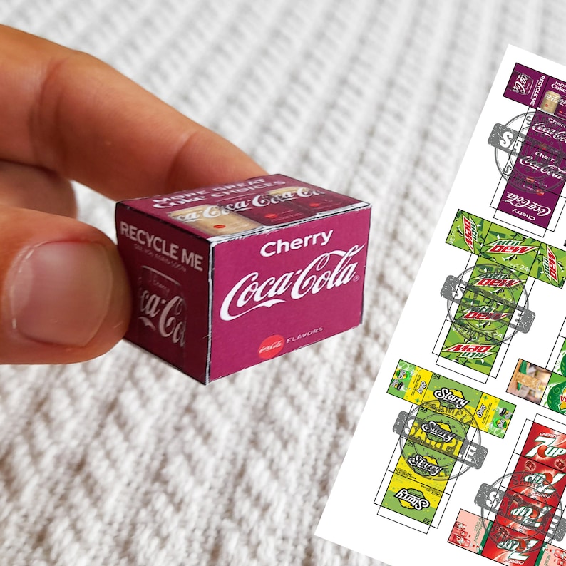 9 Style Miniature Groceries Drink Boxes Miniature Coke / Soda and More ...