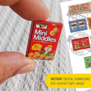 10 Style Miniature Vintage Detergent & Food Box Template Digital ...