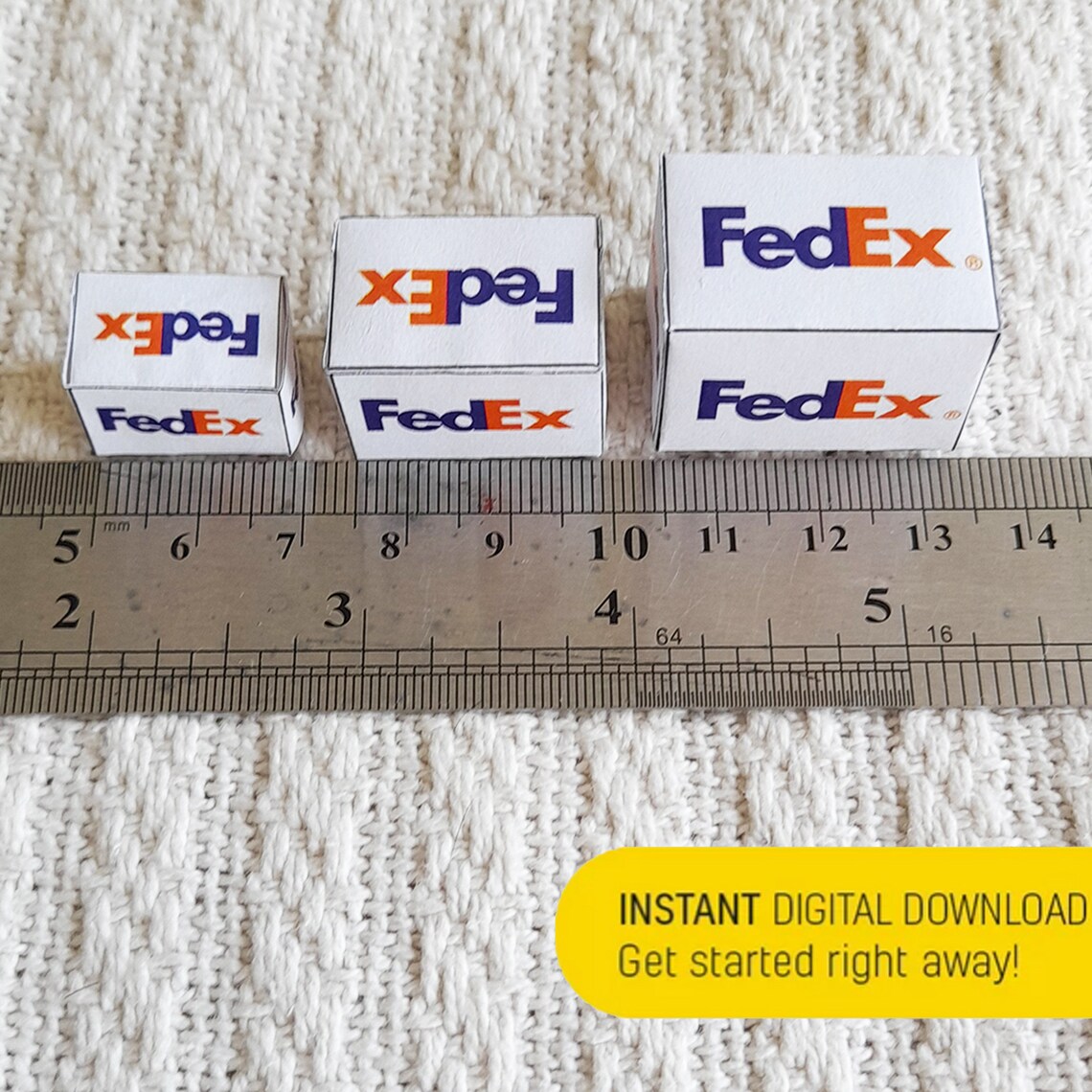 Miniature Fedex Box Template - 9 Mini Fedex Ground Box Dollhouse Item ...