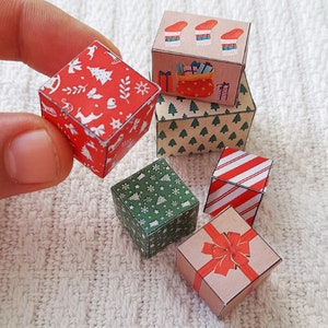 Mini Christmas Gift Box Set 6 Style Miniature Christmas Gift Box ...