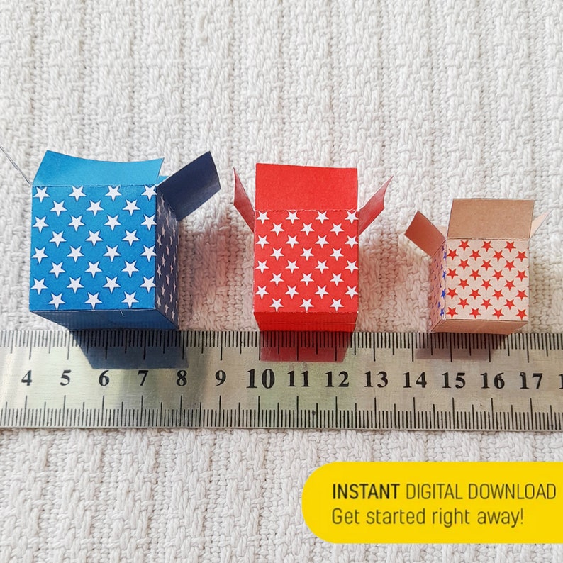 4 Style Mini Box Template, Colored Cargo Template BOX DIGITAL DOWNLOAD ...