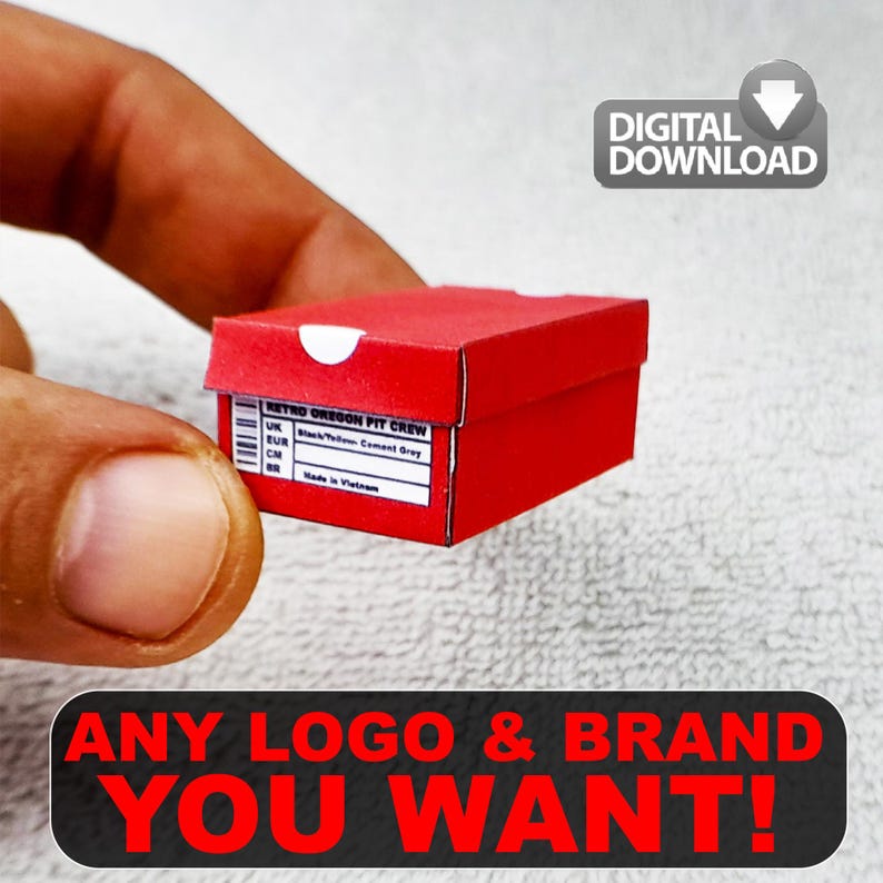 Personalised Mini Shoe Box Templates | 4 Style Mini Shoe Box With Any ...