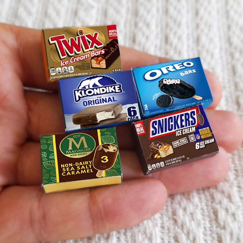 8 Different Miniature Ice Cream Box Templates Digital Download ...