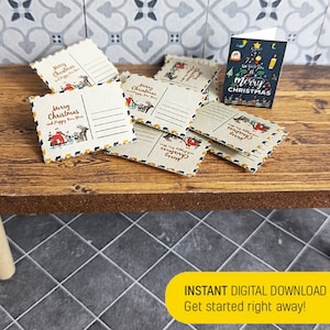 Mini Envelope & Christmas Card Set 20 Pieces Christmas Envelopes ...