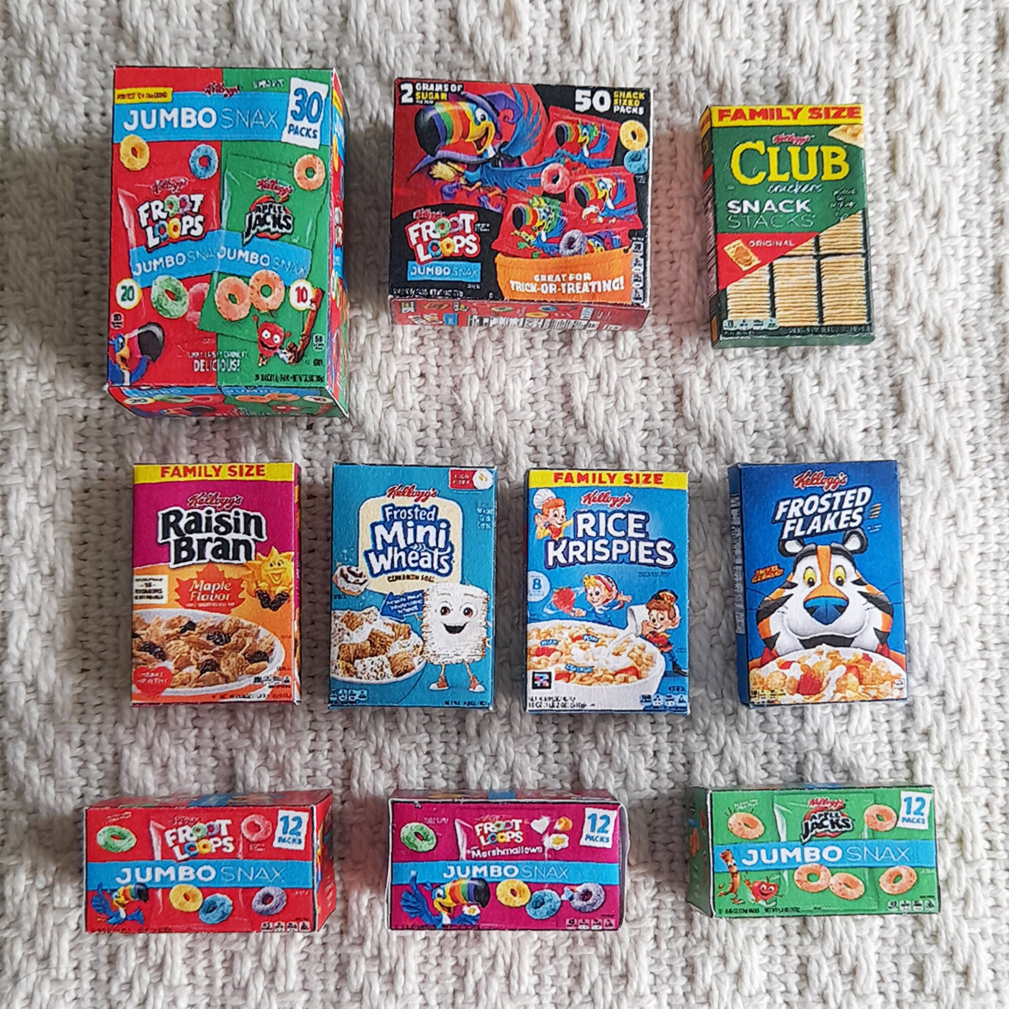 10 Style Miniature Groceries Cereal Food Jumbo Packages Template ...