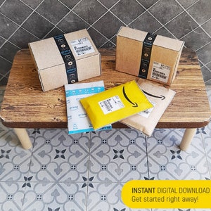 Mini AMAZON Box & Envelope Set Template 6 Pieces Amazon Box PRINTABLE Packages File DOWNLOAD ...