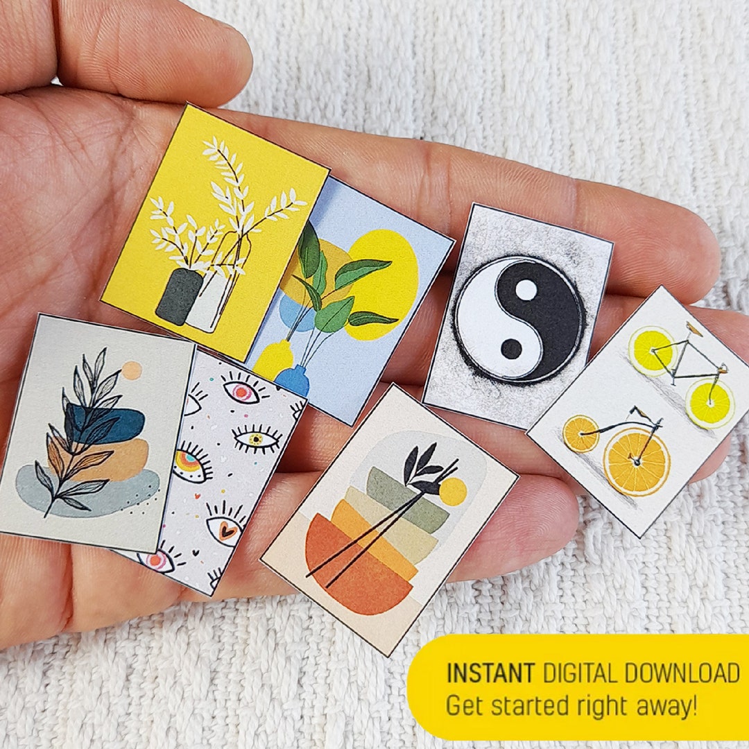 20 Style Mini Dollhouse Wall Decor Posters Template PRINTABLE File ...