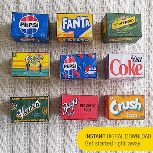 9 Style Miniature Groceries Soda Juice & Drink Boxes Digital Printabile ...