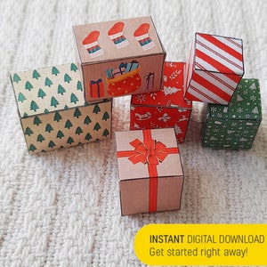 Mini Christmas Gift Box Set 6 Style Miniature Christmas Gift Box ...