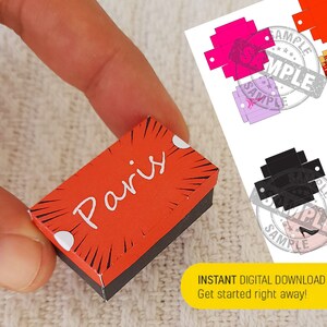 Miniature 4 Style Vintage Shoe Box Template PRINTABLE FILE Digital Download