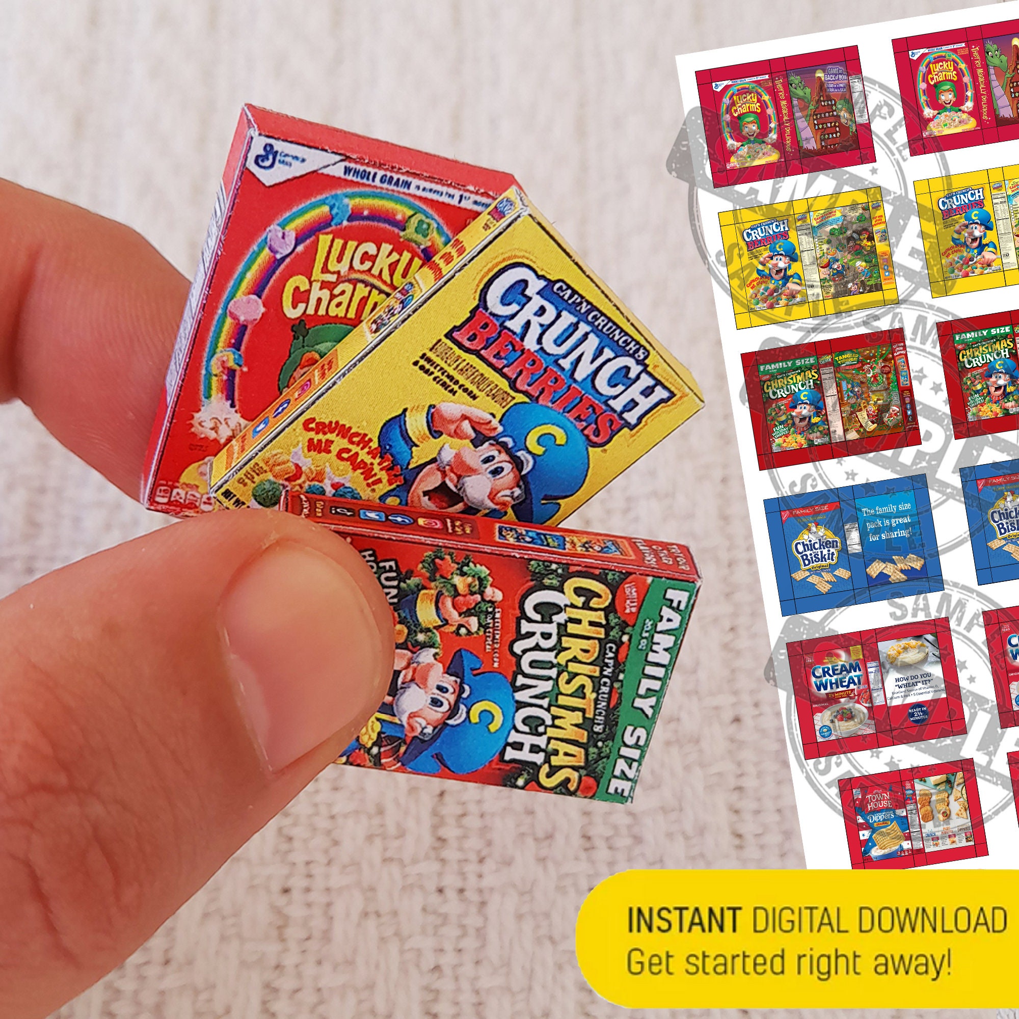 Miniature Food Snacks Box Set Template | 18 Pieces Mini Groceries ...