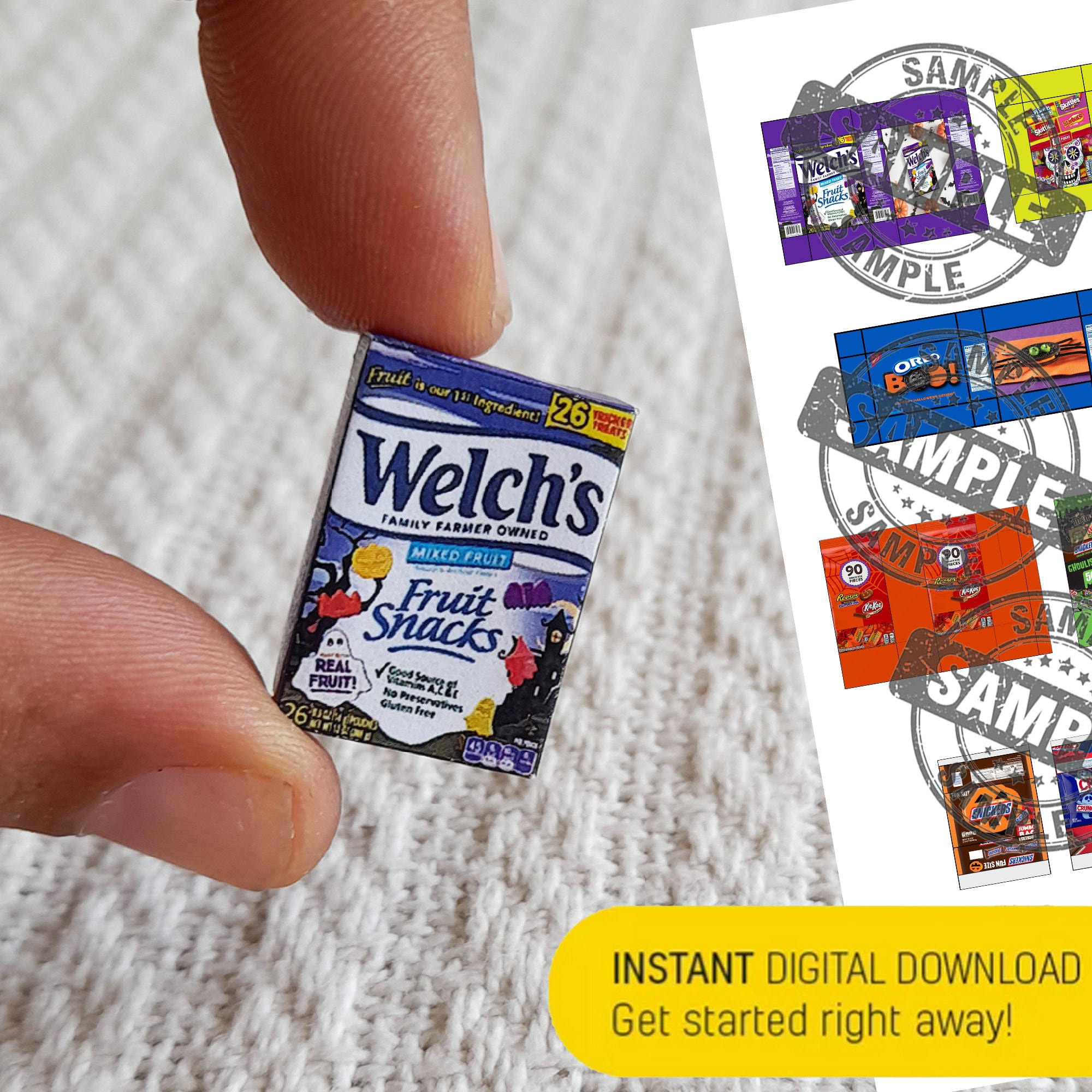 12 Printable Miniature Halloween Snacks! Miniature Halloween Snack Box ...