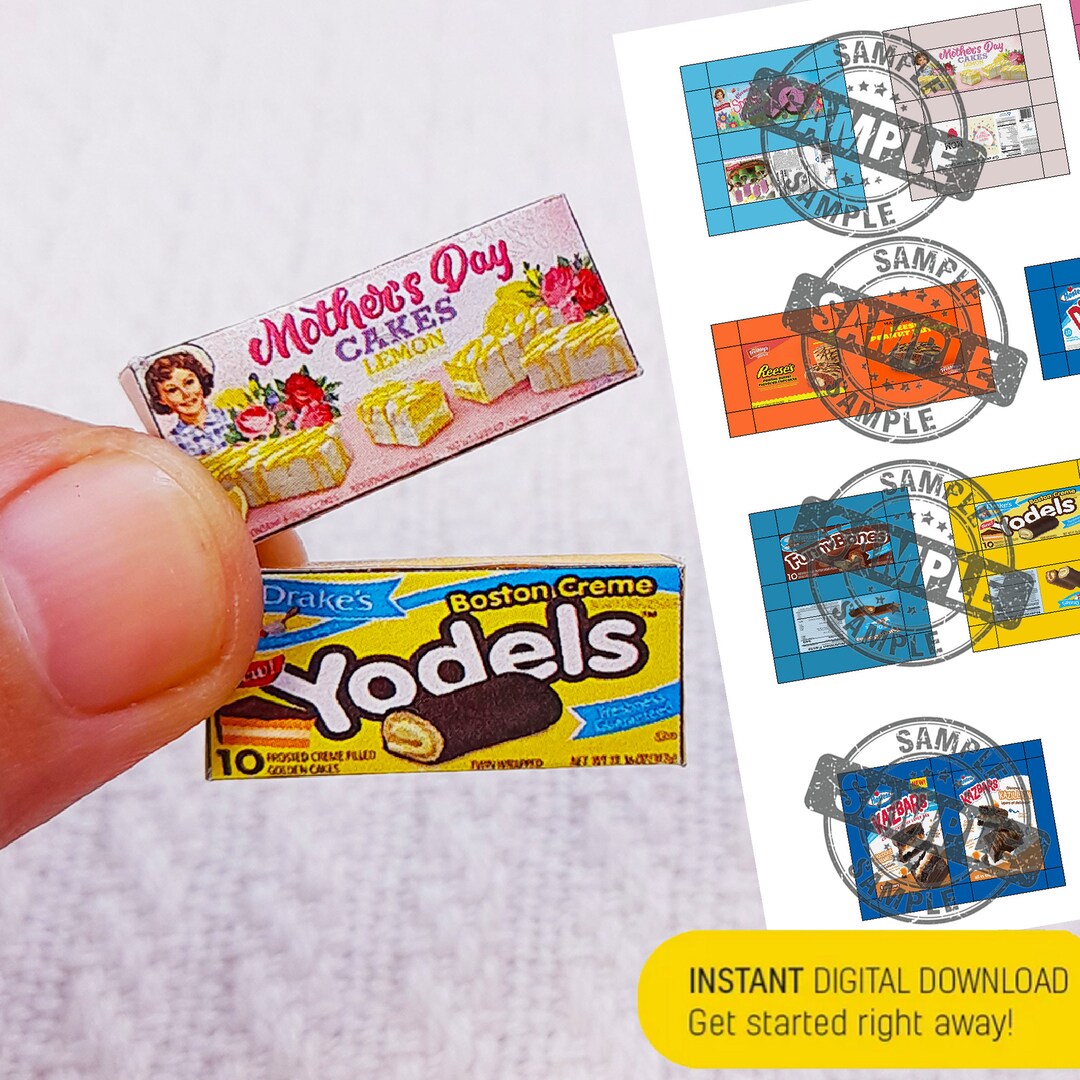 10 Printable Miniature Grocery Snack Set Templates | 10 Pieces Mini ...