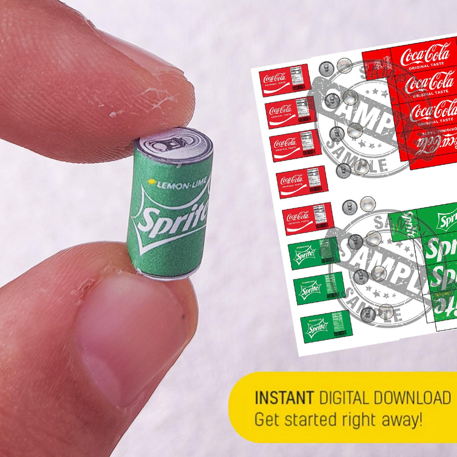 Printable Miniature Coke Cans Template | Miniature Coke Sprite Set ...