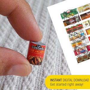 Miniature 14 Food Cans Mixed Templates