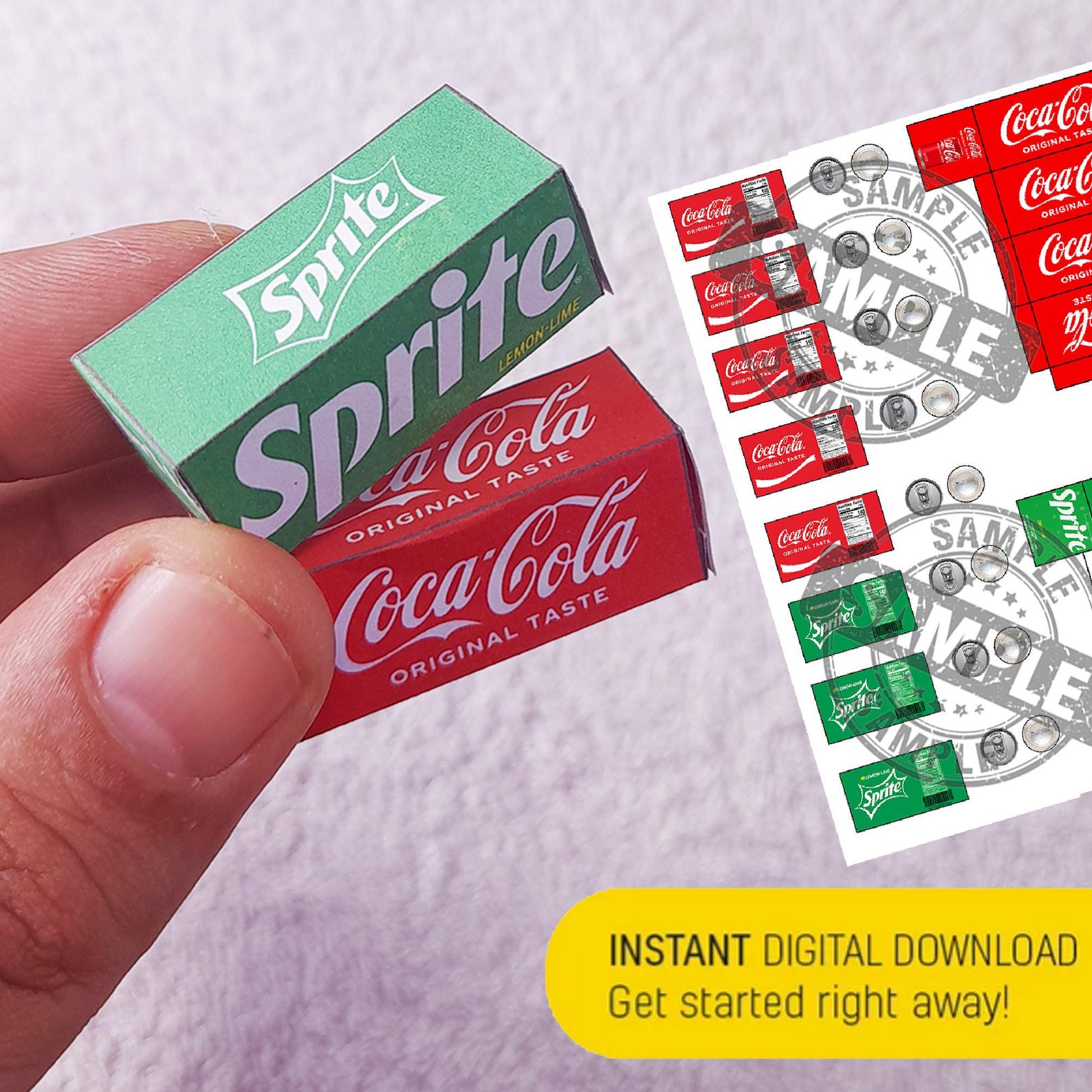 Printable Miniature Coke Cans Template | Miniature Coke Sprite Set ...