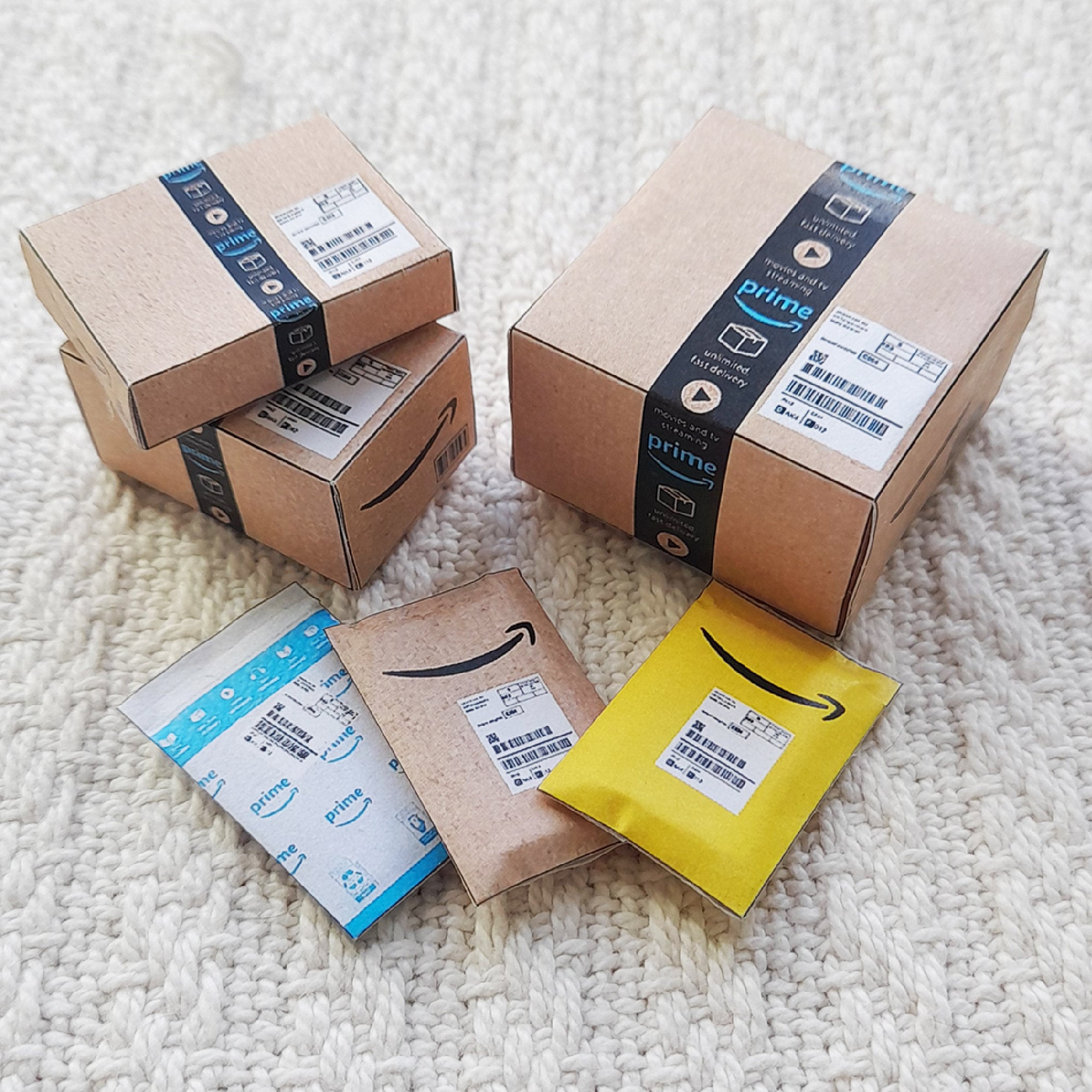 Mini AMAZON Box & Envelope Set Template 6 Pieces Amazon Box PRINTABLE Packages File DOWNLOAD ...