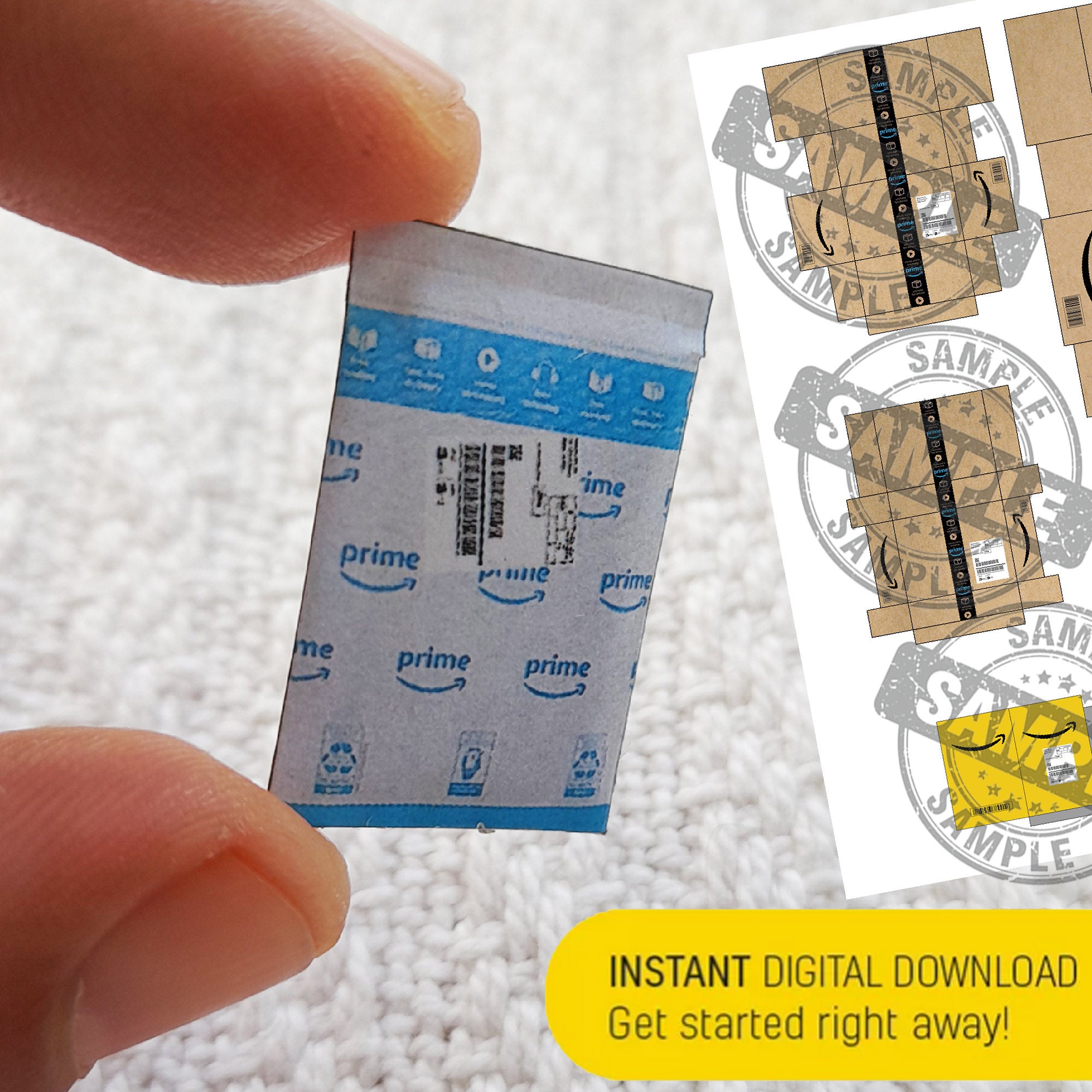 Mini AMAZON Box & Envelope Set Template 6 Pieces Amazon Box PRINTABLE Packages File DOWNLOAD ...