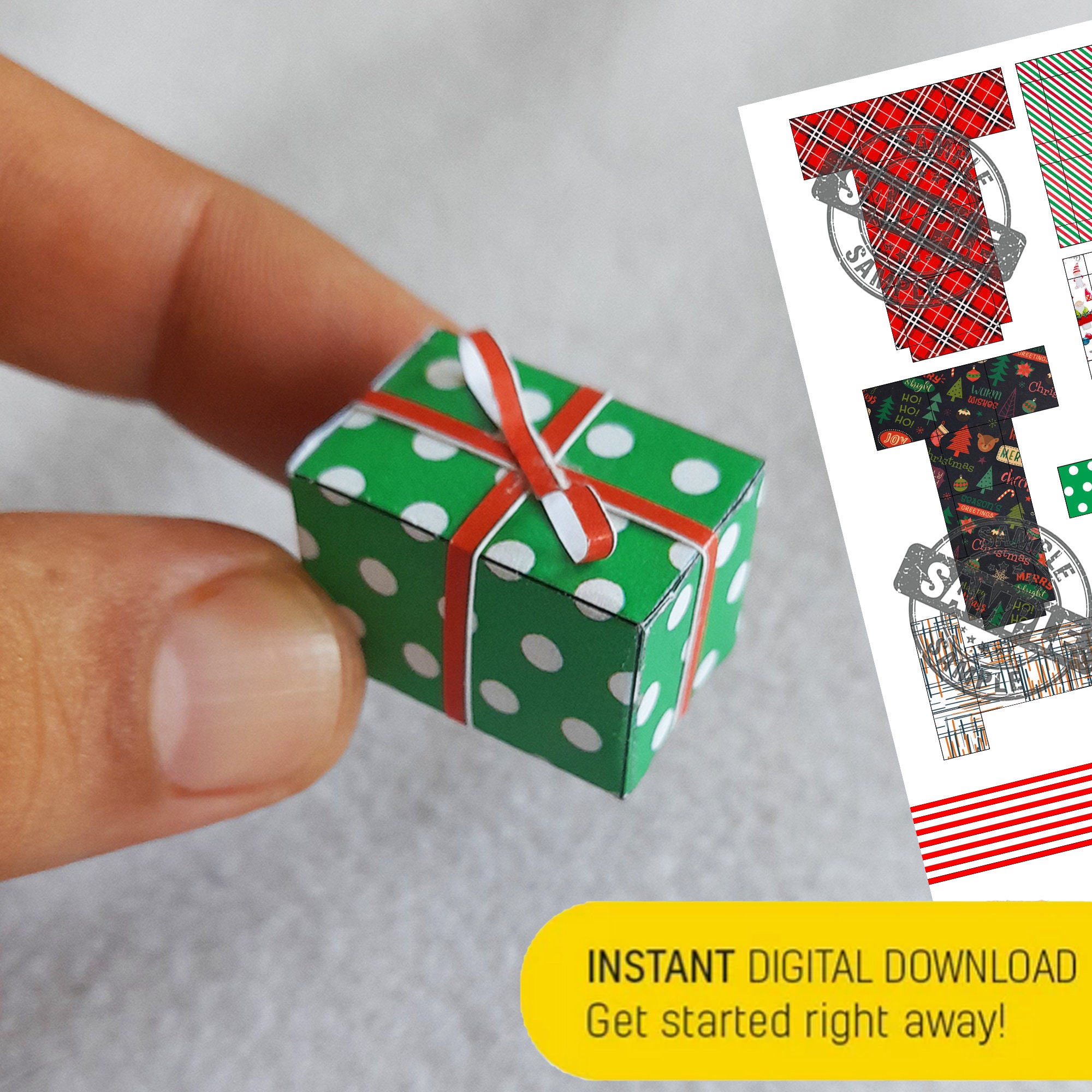 11 Assorted Miniature Christmas Gift Boxes 1:12 Scale Printable File ...