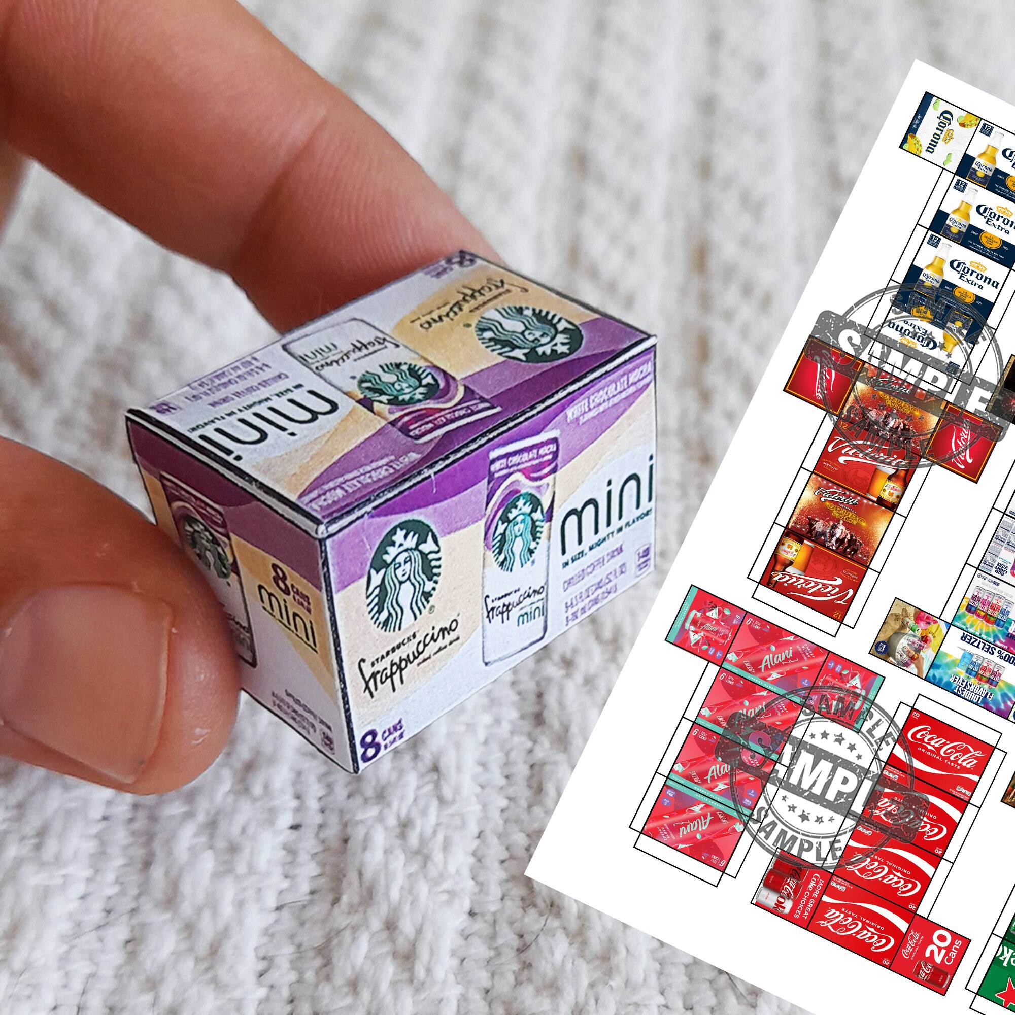 9 Style Miniature Groceries Beer & Drink Boxes Digital Printabile Files ...