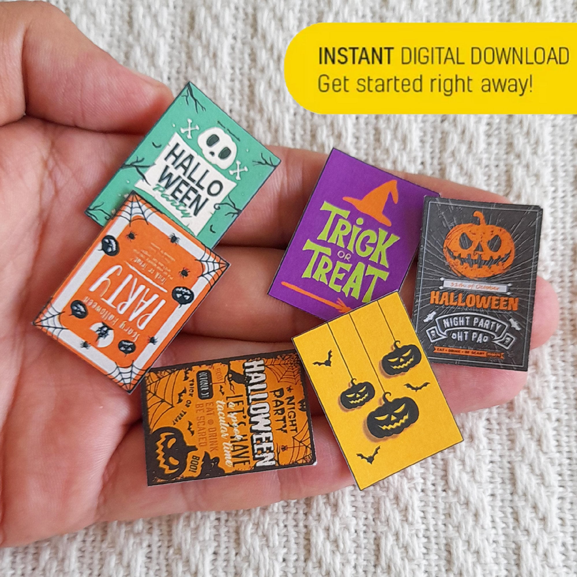 8 Different Miniature Halloween Party & Decor Posters Miniature Posters ...