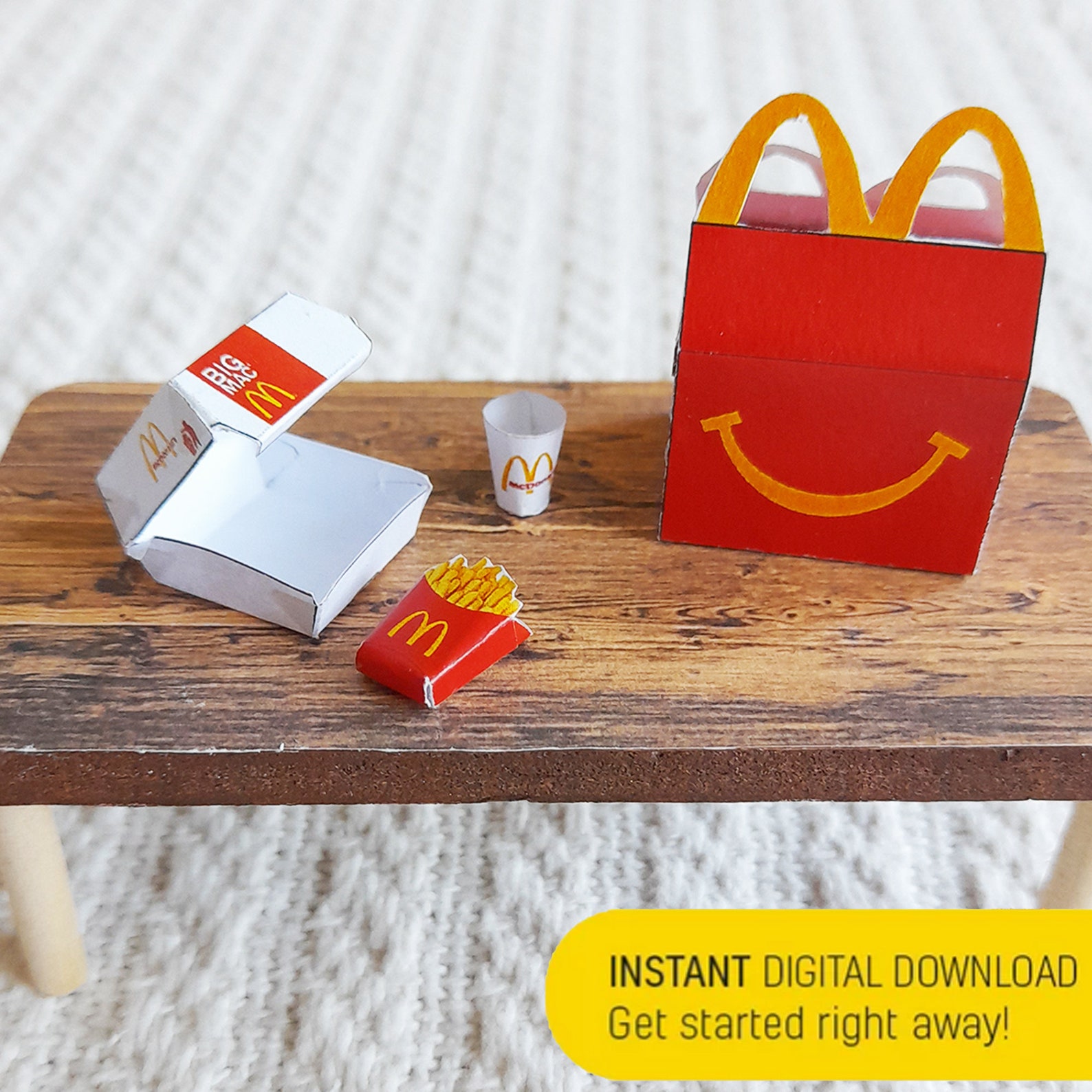 Miniature Food Mc Donalds Menu Template PRINTABLE File DOWNLOAD Digital ...