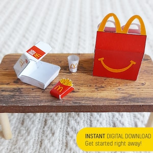 Miniature Food Mc Donalds Menu Template PRINTABLE File DOWNLOAD Digital ...