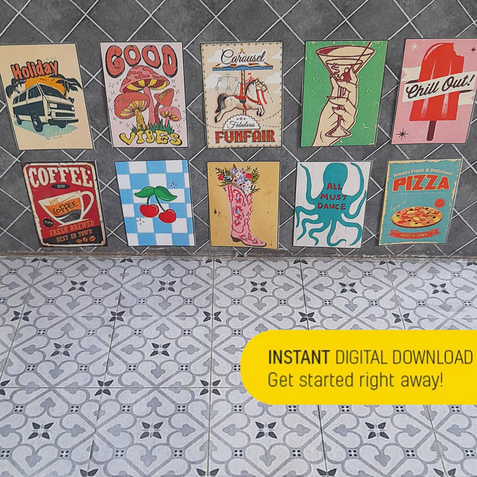 Miniature Dollhouse Posters Templates Printable Miniature - Etsy