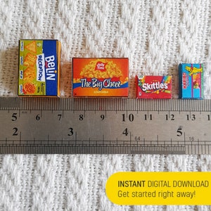 30 Style Miniatures Groceries Snack / Biscuit Templates Mini Food Box ...
