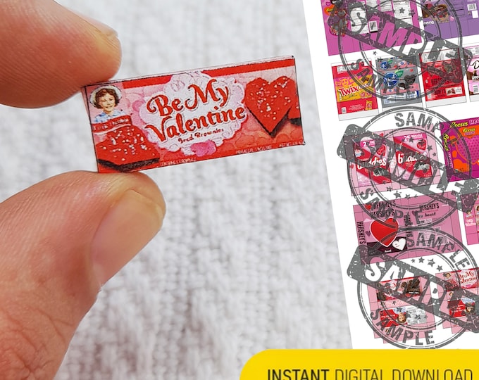 75 Valentines Printable For 1 12 Scale Dollhouse Miniatures Vintage