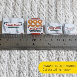 4 Style Miniature Donut Box Template Mini Food Donut Boxes and Donuts ...