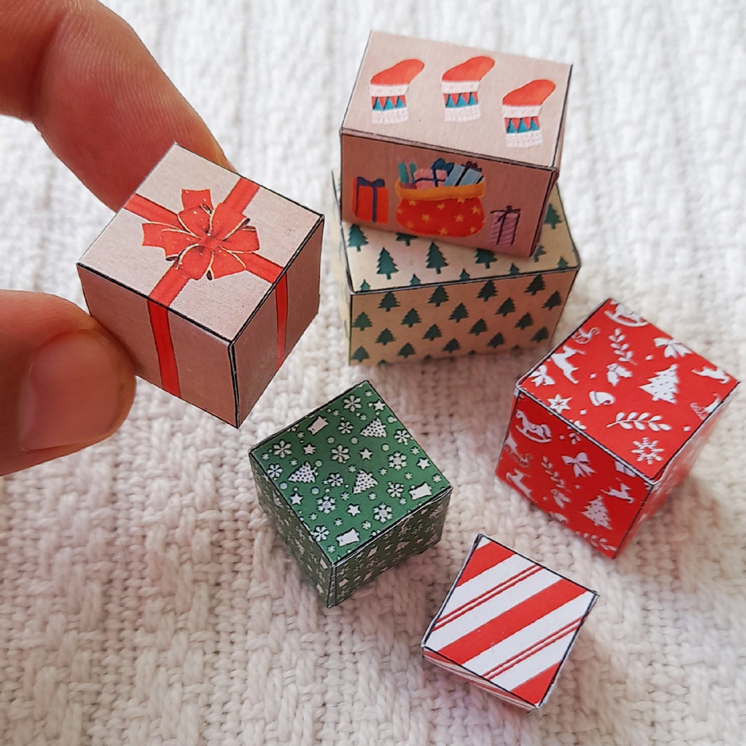 Mini Christmas Gift Box Set 6 Style Miniature Christmas Gift Box ...