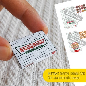4 Style Miniature Donut Box Template Mini Food Donut Boxes and Donuts ...