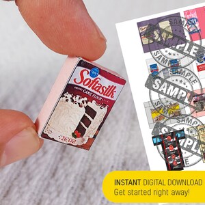 10 Style Miniature Grocery Item Flour & Sugar / Butter Box Templates ...