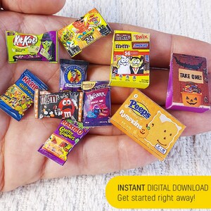 12 Style Mini Halloween Snack Template Printable Miniature Food Box ...