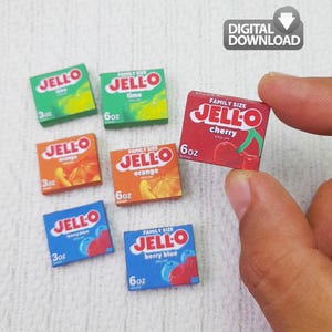 24 Piece Printable Miniature Jell-o Box Template | PRINTABLE File ...