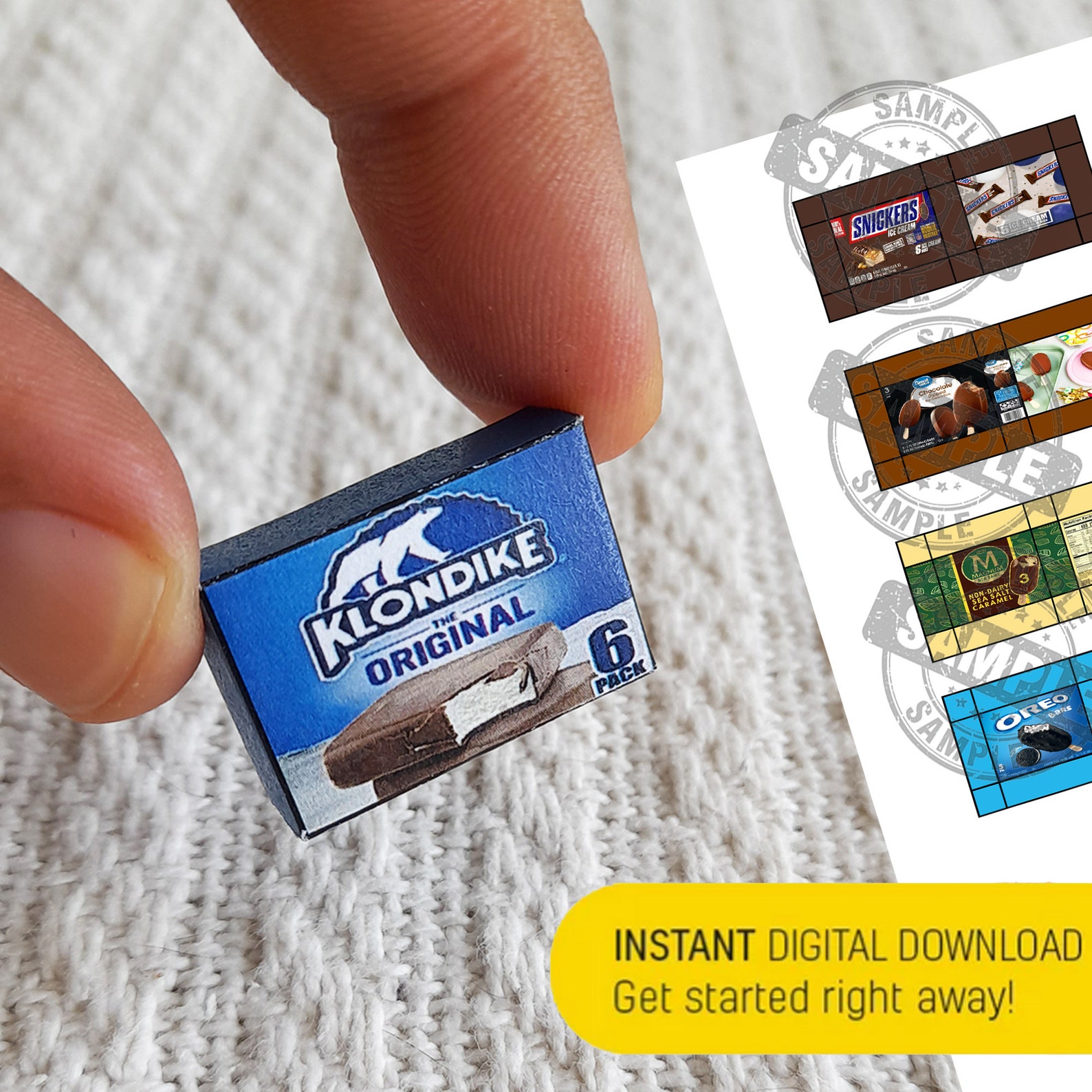 8 Different Miniature Ice Cream Box Templates Digital Download ...