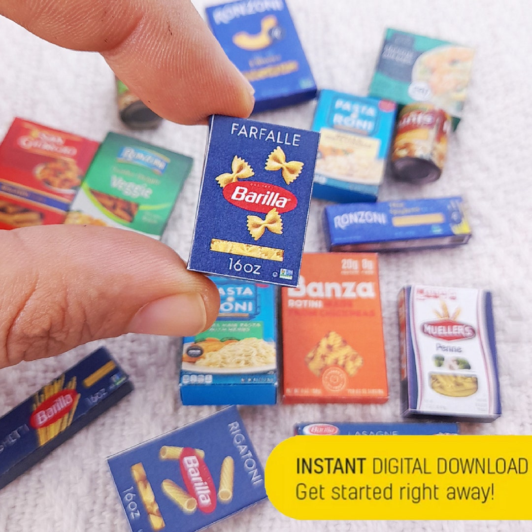 15 Style Miniature Pasta Spaghetti & Sauce Box Template PRINTABLE File ...