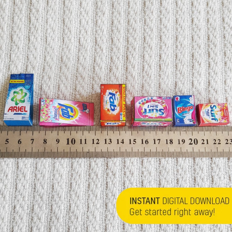 7 Style Miniature Grocery Laundry Detergent Set Template PRINTABLE File ...