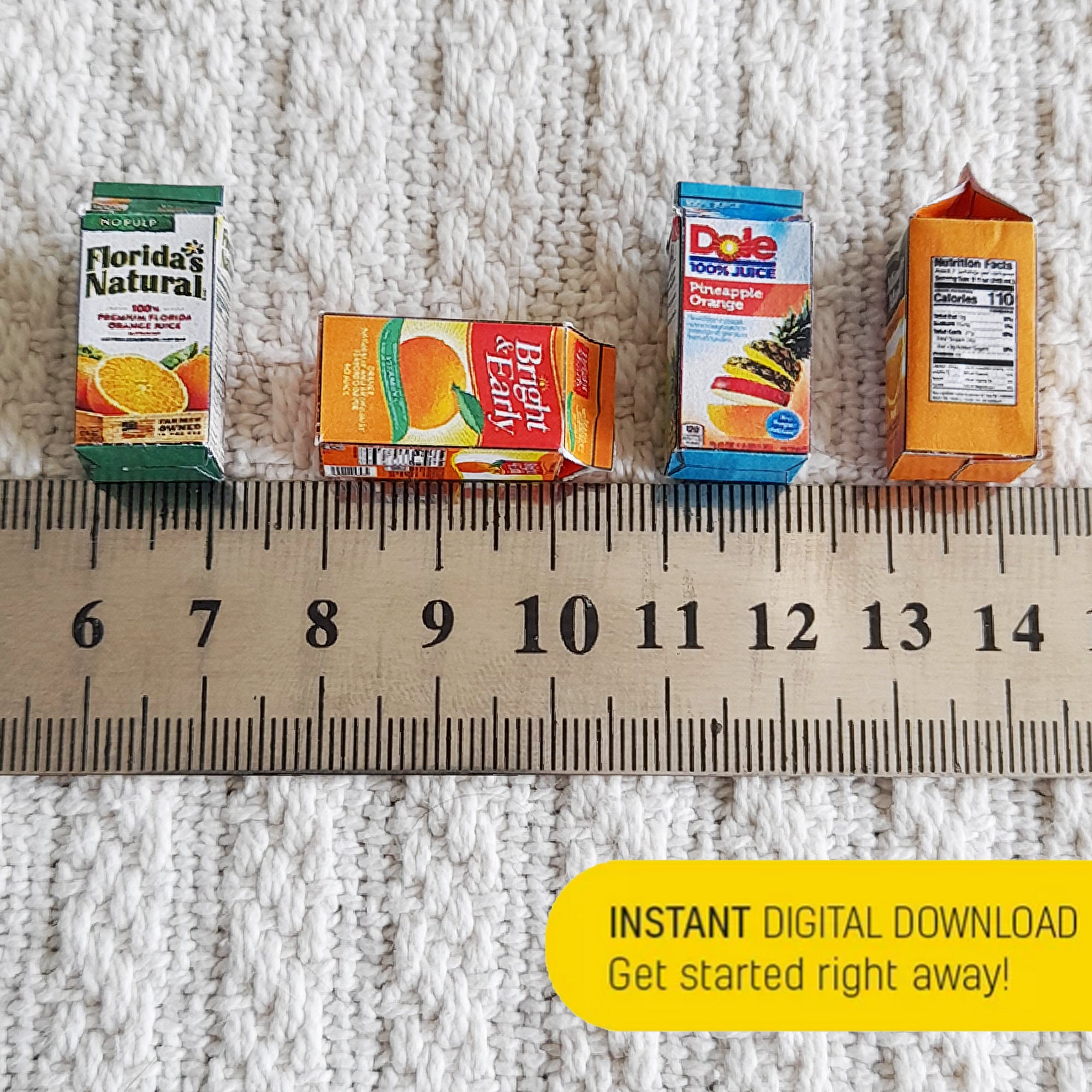 12 Style Miniature Juice Drink Box PRINTABLE File DOWNLOAD Digital File ...