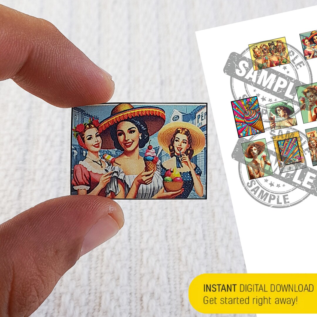 14 Style Miniature Dollhouse Poster Templates - Vintage Ice Cream ...